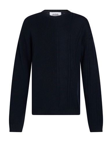 Alpha Studio Midnight Merino Wool Crewneck Sweater