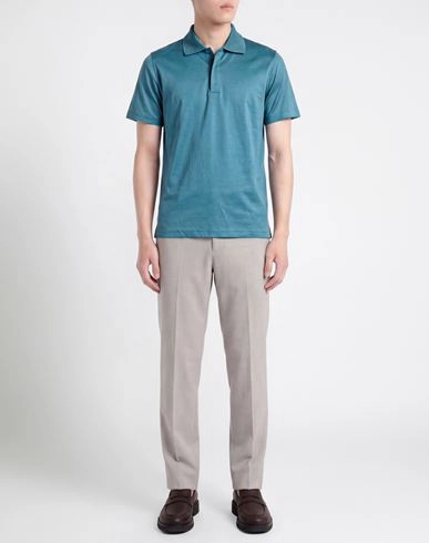 MOORER Polo Shirt Deep Teal Size Cotton