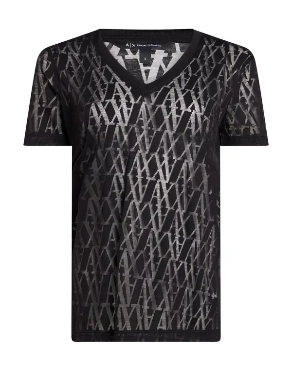 Armani Exchange Logo-print V-neck T-shirt - Black
