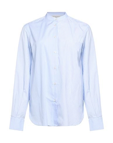 Officine Générale Cotton Poplin Striped Mandarin Collar Shirt
