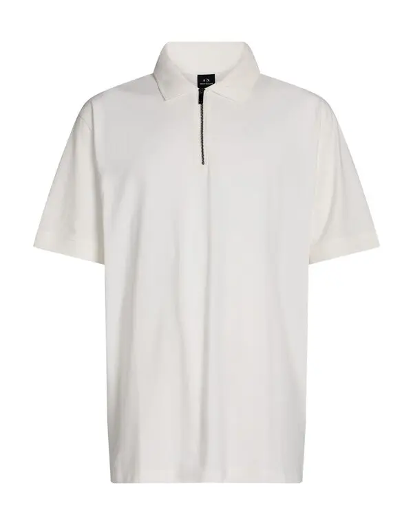 Armani Exchange Polo Shirt Size Cotton, Elastane - White