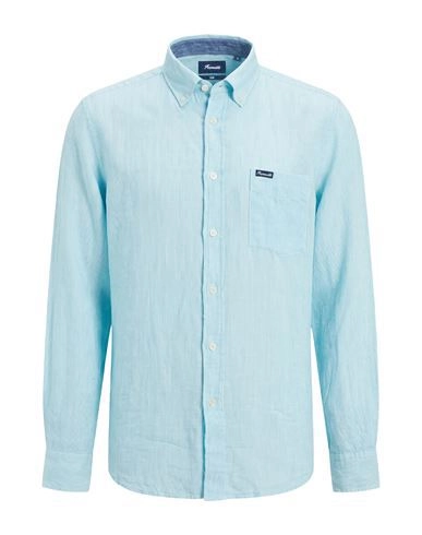 Façonnable Shirt Size Linen - Turquoise