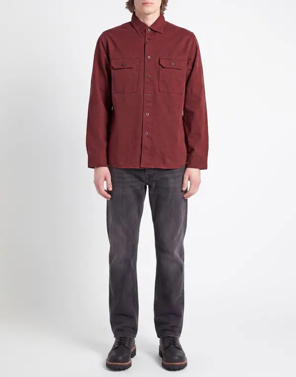 XACUS Shirt Burgundy Size Cotton
