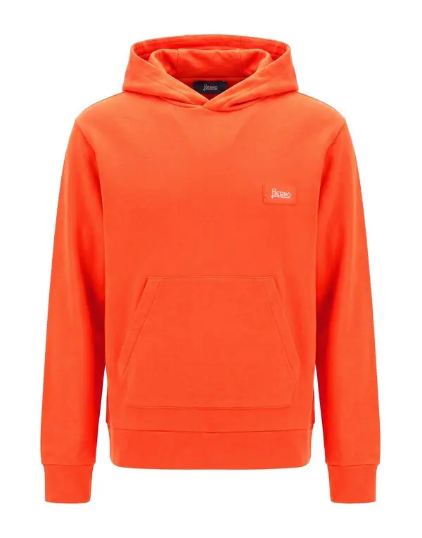 Herno Cotton Terry Hooded Sweatshirt - Orange