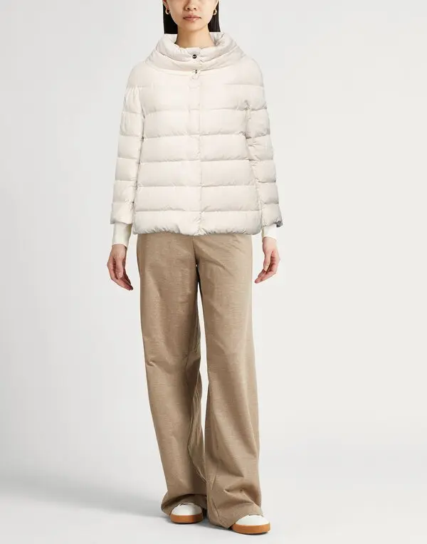 Herno Resort Puffer Cream Size Polyester, Acrylic, Wool