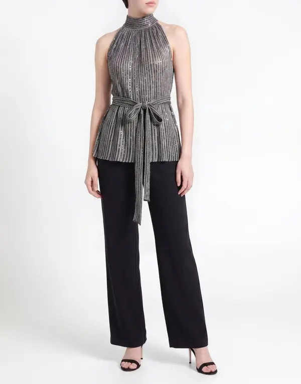 Missoni Ribbed Knit Halterneck Top With Sequins - Grey