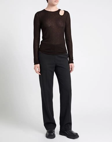 CARACTÈRE Long Sleeve T-shirt With Cutout - Dark Brown