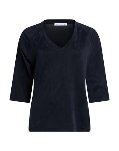 CARACTÈRE Military Cupro Elastane 3/4 Sleeve Tee - Blue