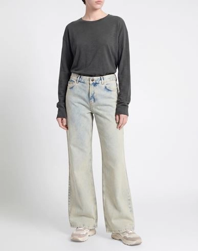 8PM Cotton Wide-leg Jeans With Crystal Embellishments