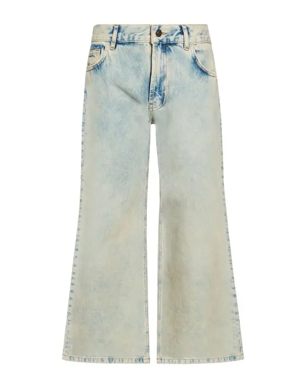 8PM Cotton Wide-leg Jeans With Crystal Embellishments