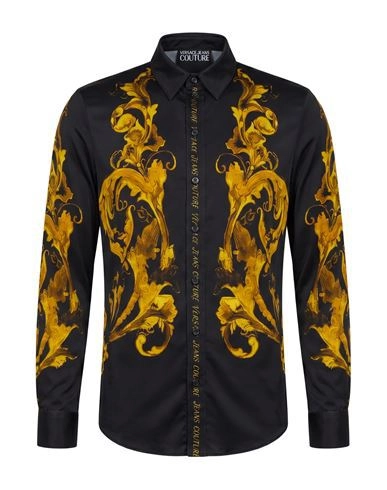 Versace Viscose Blend Floral Print Shirt - Black