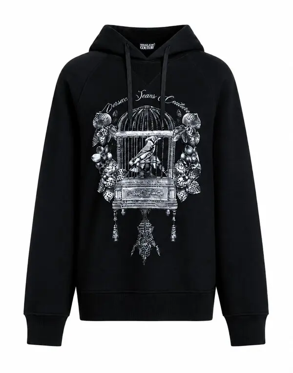 Versace Cotton Terrycloth Hoodie - Black