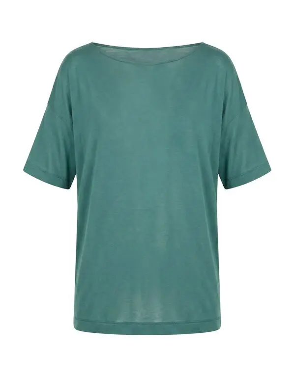 Masnada Deep Teal Viscose Silk T-shirt