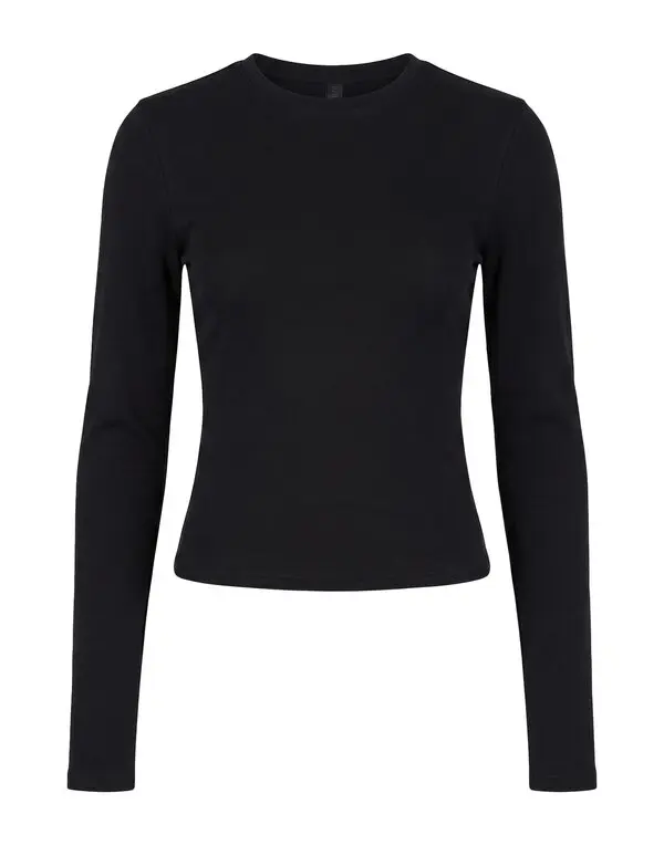 SKIMS Cotton Elastane Long Sleeve Crewneck T-shirt