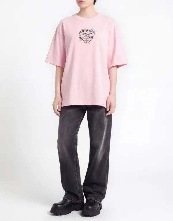 Acne Studios Cotton T-shirt With Logo Appliqu