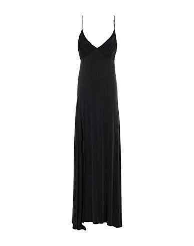 Versace Cupro Blend Maxi Slip Dress With Tulle Trims