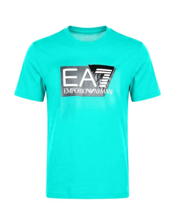 EA7 T-shirt Turquoise Size Cotton