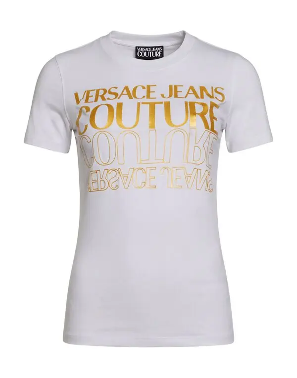 Versace Cotton Elastane Logo T-shirt - White