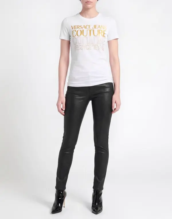 Versace Cotton Elastane Logo T-shirt - White