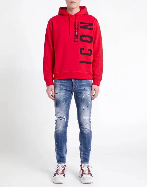 Dsquared2 Cotton Terry Hooded Sweatshirt With Logo Embellishment