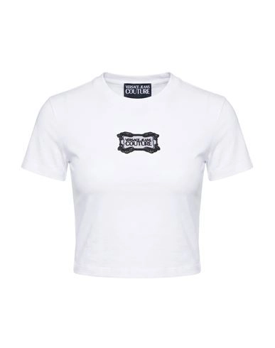 Versace Cotton Elastane Crop T-shirt - White