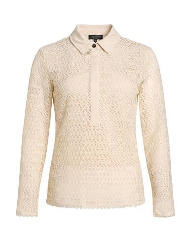 Rag & Bone Crochet Knit Long Sleeve Polo Shirt