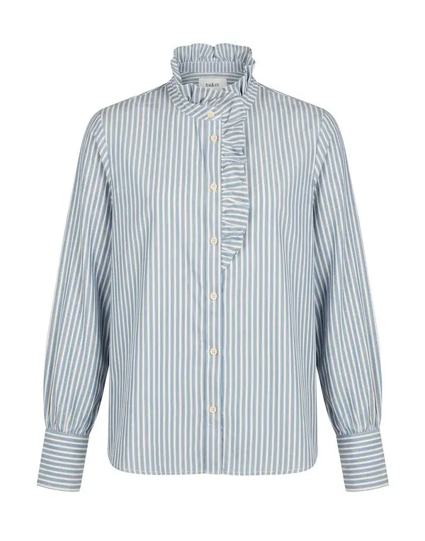 Ba&sh Striped Ruched Shirt