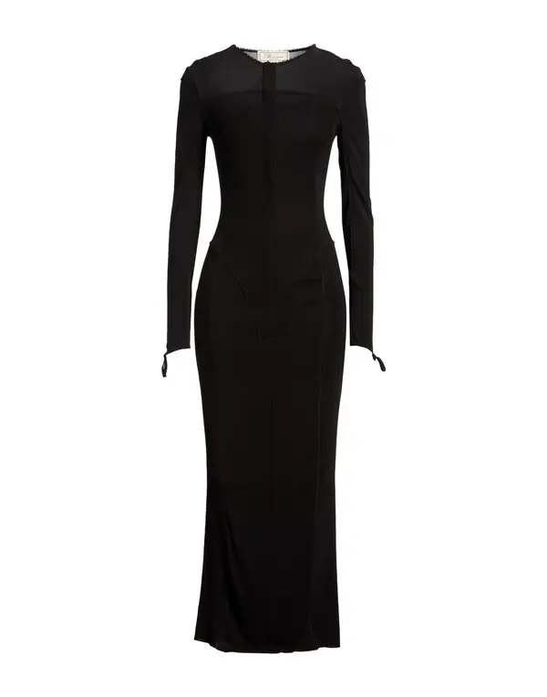 Blumarine Viscose Blend Bodycon Maxi Dress With Lace Trims