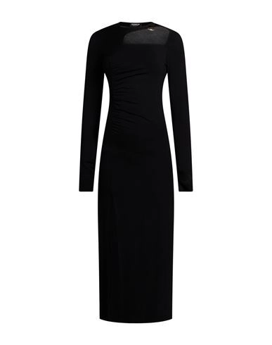 DONDUP Viscose & Elastane Gathered Cutout Crewneck Long Sleeve Midi Dress