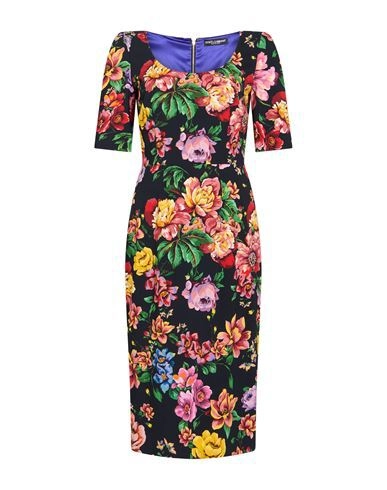 Dolce & Gabbana Floral Print Midi Dress - Black