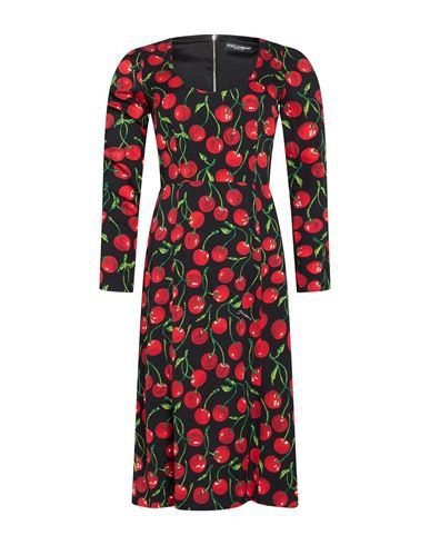 Dolce & Gabbana Silk Blend Midi Dress With Long Sleeves - Black