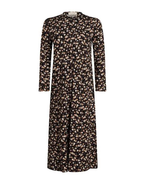 SIYU Multicolor Jersey Shirt Dress With Classic Collar