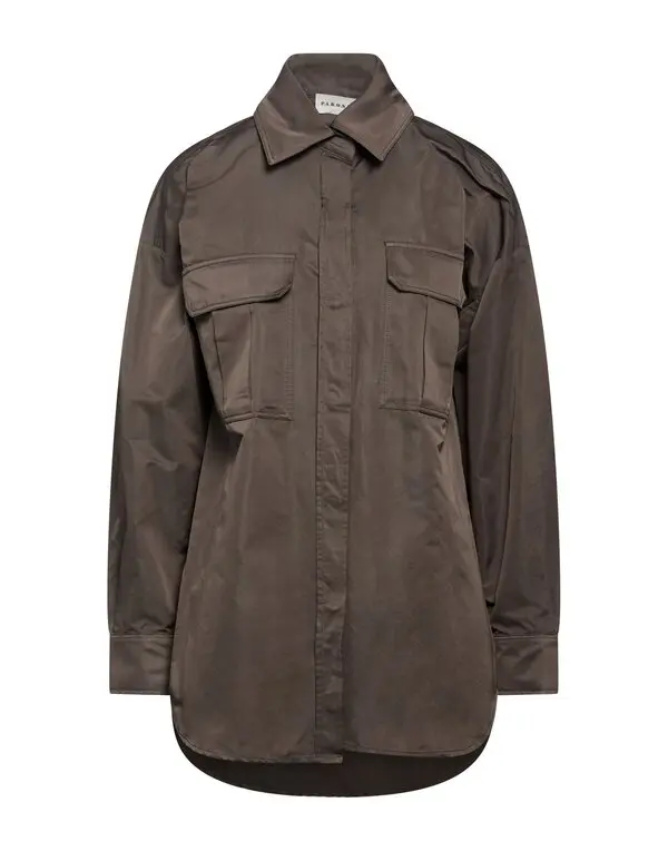 P.a.r.o.s.h Charcoal Polyester Oversized Shirt