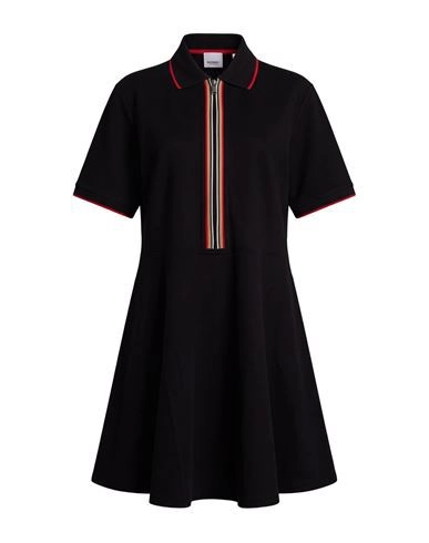 Burberry Cotton Piqué Polo Dress With Appliqués - Black
