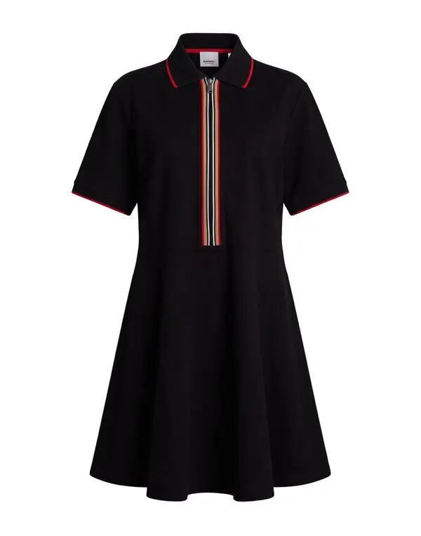 Burberry Cotton Piqué Polo Dress With Appliqués - Black