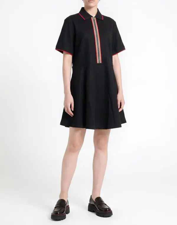 Burberry Cotton Piqué Polo Dress With Appliqués - Black