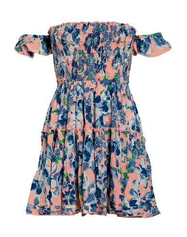 Poupette St Barth Viscose Floral Shirred Off-the-shoulder Mini Dress - Blue