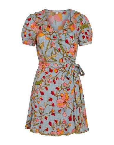 Poupette St Barth Sky Viscose Floral-print Ruffled Mini Dress