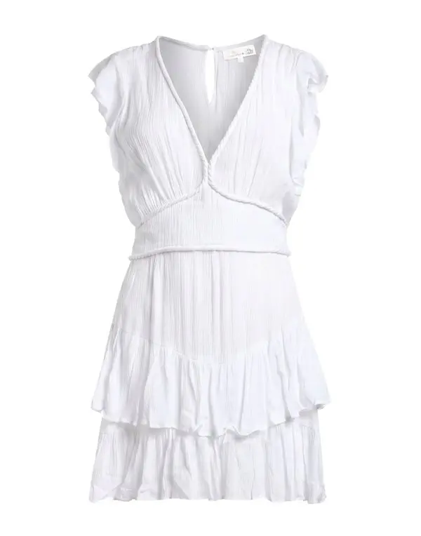 Poupette St Barth Viscose Shirred Mini Dress