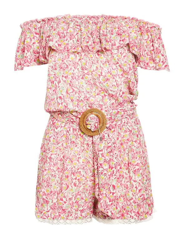 Poupette St Barth Floral-print Crepe Playsuit