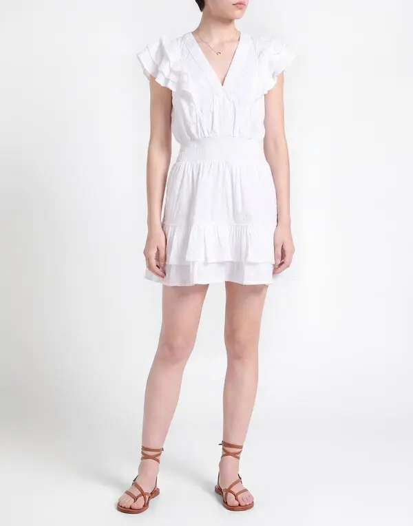 Poupette St Barth Cotton Broderie Anglaise Mini Dress - White