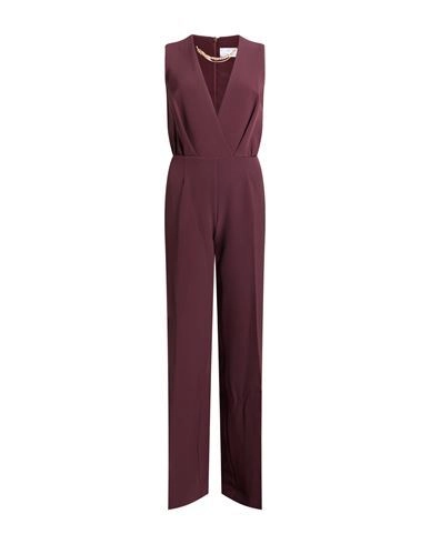 KAOS Burgundy Polyester Elastane Jumpsuit