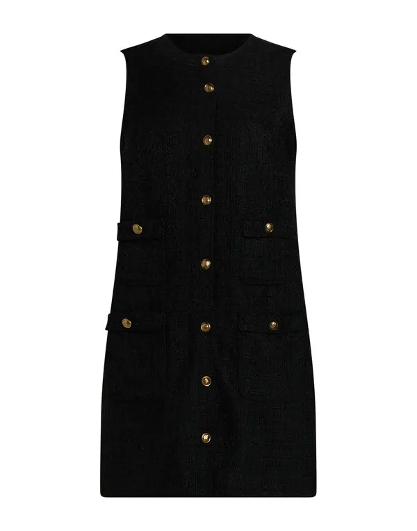Sandro Tweed Mini Dress With Button Embellishments