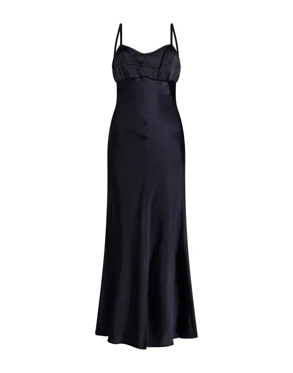 Sandro Midnight Satin Maxi Slip Dress