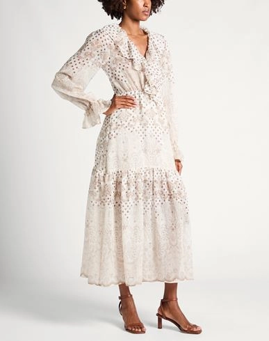 VICOLO Lyocell And Nylon Maxi Dress With Ruffles