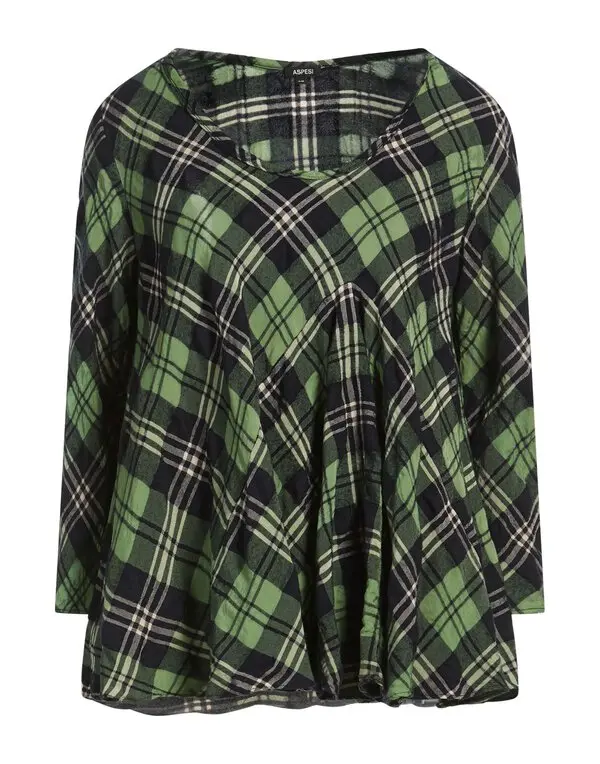 Aspesi Virgin Wool And Viscose Checkered Top