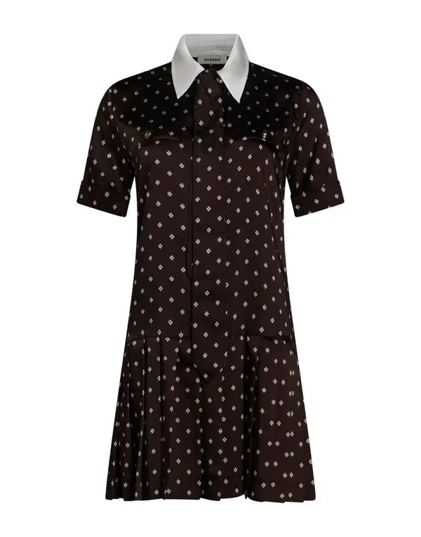 Sandro Mini Dress Dark Size Polyester