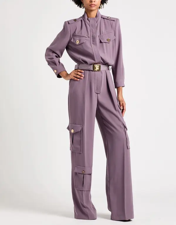 Elisabetta Franchi Mauve Crepe Jumpsuit