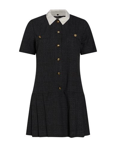 Sandro Glen Plaid Button-embellished Mini Dress - Charcoal