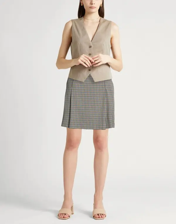 Tory Burch Mini Skirt Burgundy Size Polyester, Elastane
